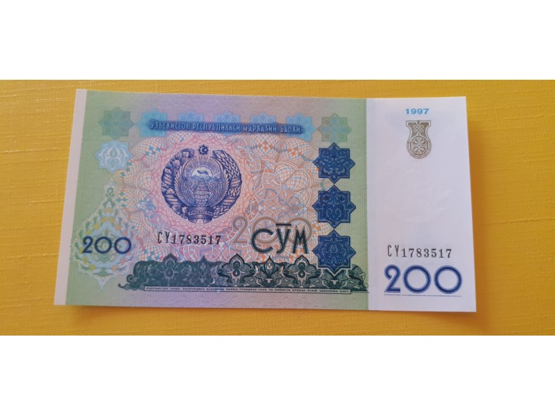 UZBEKISTAN 200 SOM. UNC.