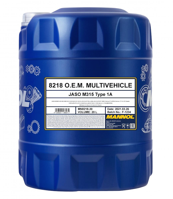 Mannol ATF MULTIVEHICLE JWS3309 20L