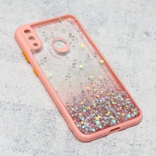 Futrola - maska Frame Glitter za Huawei Y7 (2019)/Y7 Prime (2019) roze