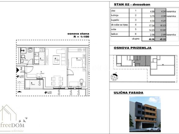 Dvosoban stan 47m2 u izgradnji - kvalitetna zgrada, pouzdan investitor