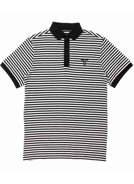 FALLEN POLO TEE – BLACK / WHITE