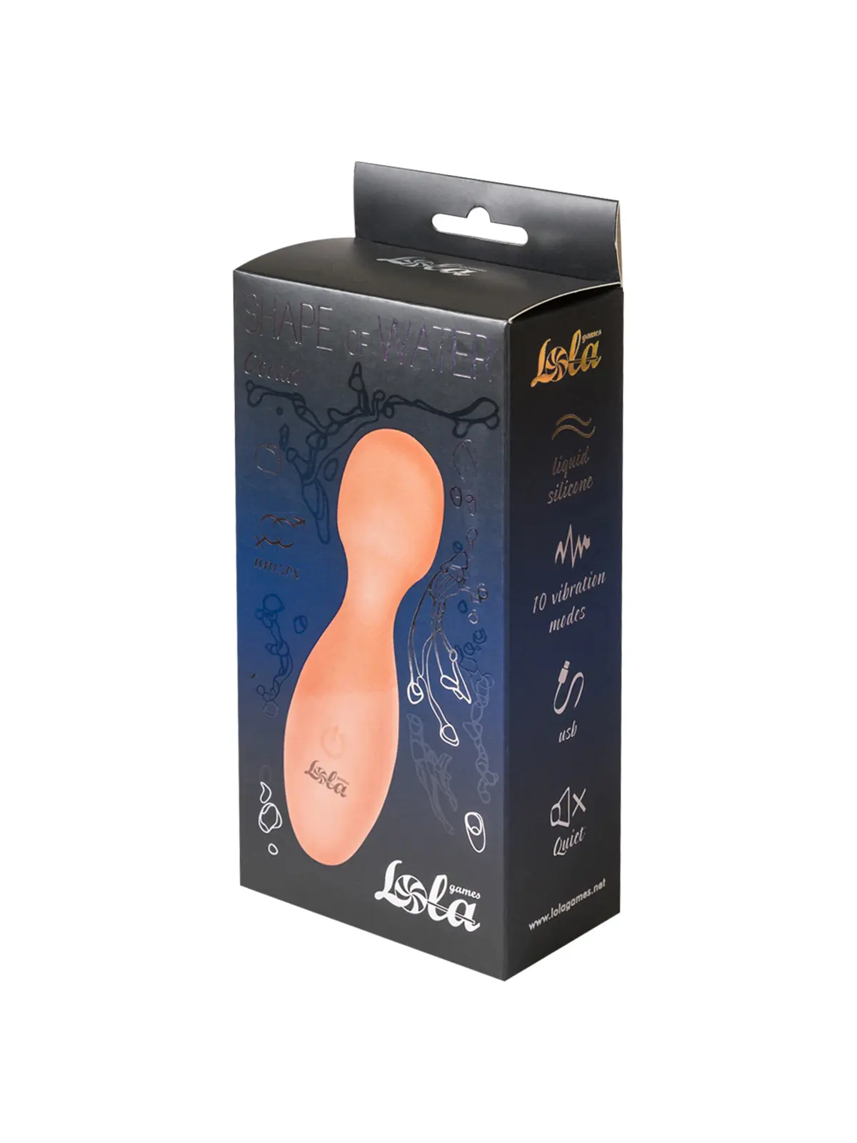 Lola games Klitoralni vibrator Mini-wand Shape of Water Ocean, 10 režima vibracije, Boja kože