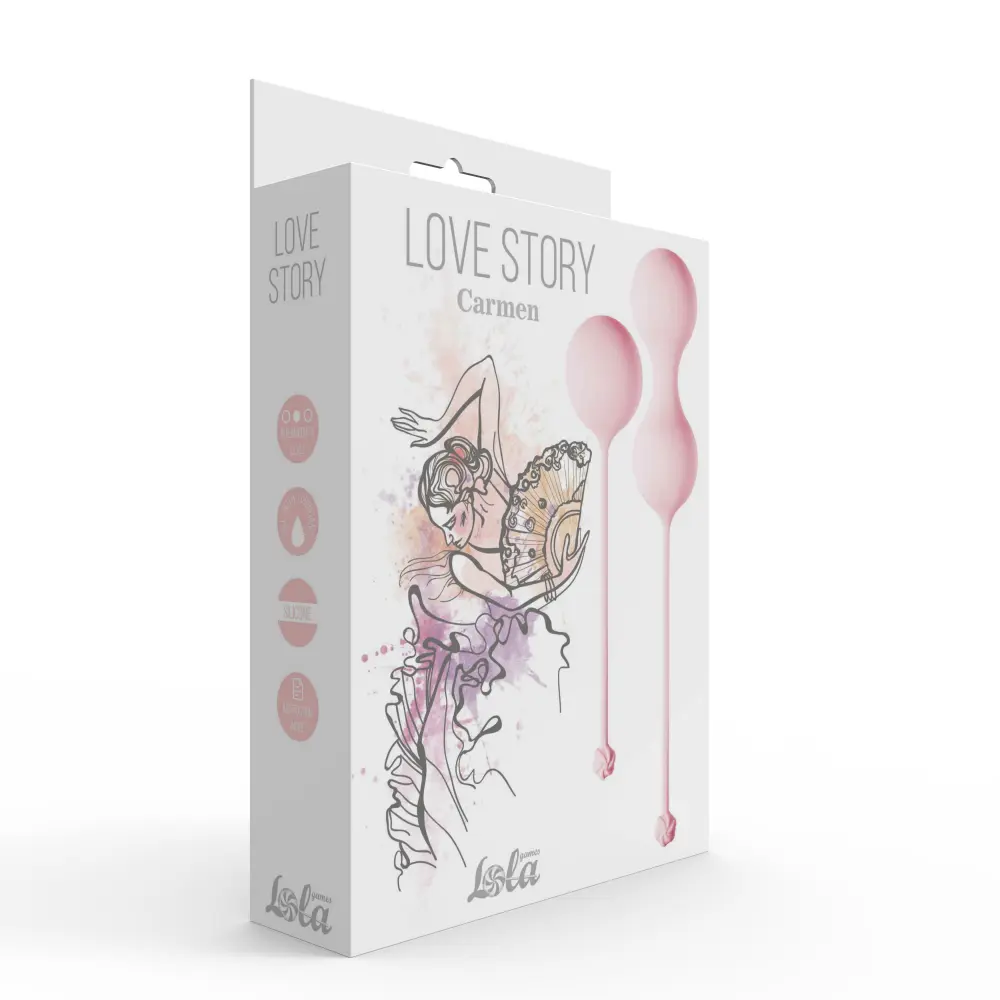 Lola games Vaginalne kuglice Set for Easy and Medium Level Love Story Carmen Tea Rose