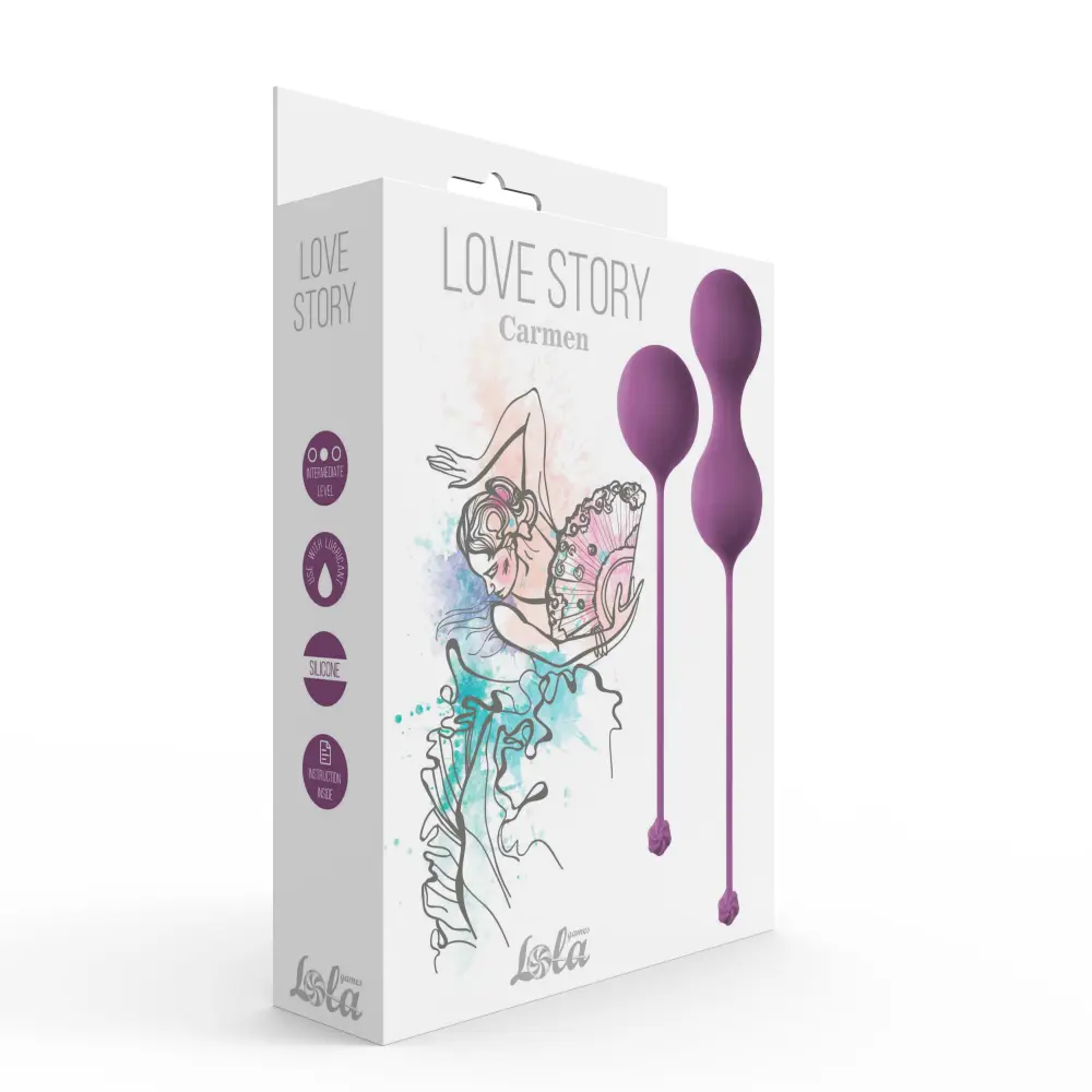 Lola games Vaginalne kuglice Set for Easy and Medium Level Love Story Carmen Lavender Sunset