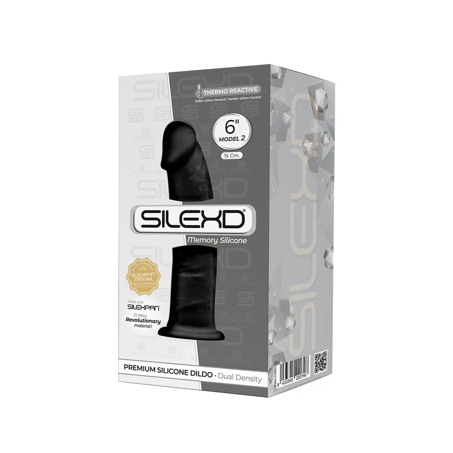 Silexd Dildo model 2, 15cm, Crni