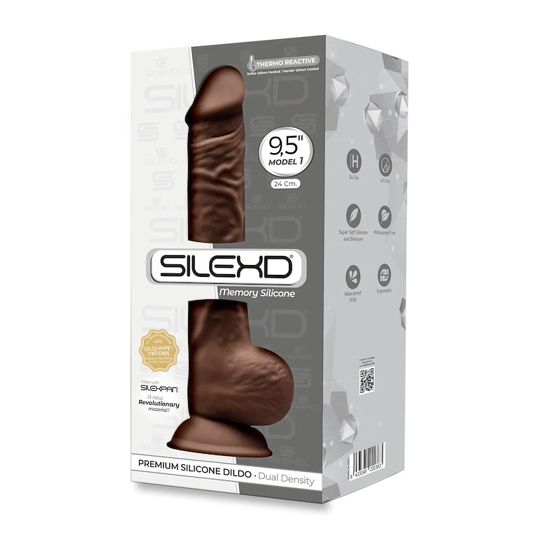 Silexd Dildo model 1, 24cm, Braon