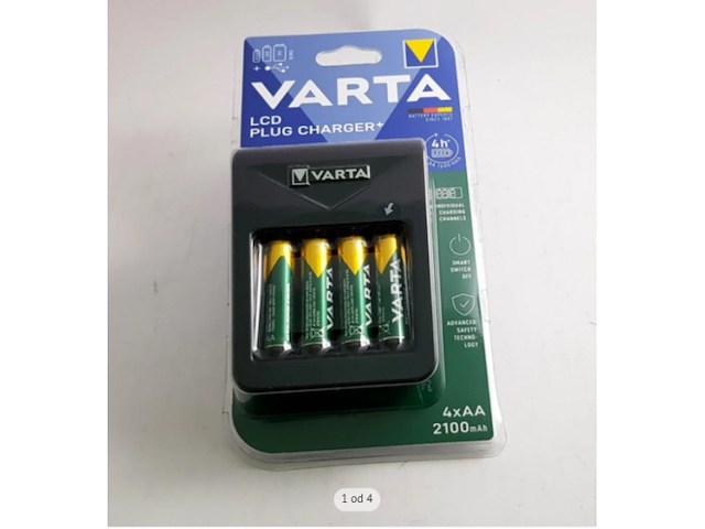 VARTA LCD punjač baterija sa 4 Baterije 2100 mAh