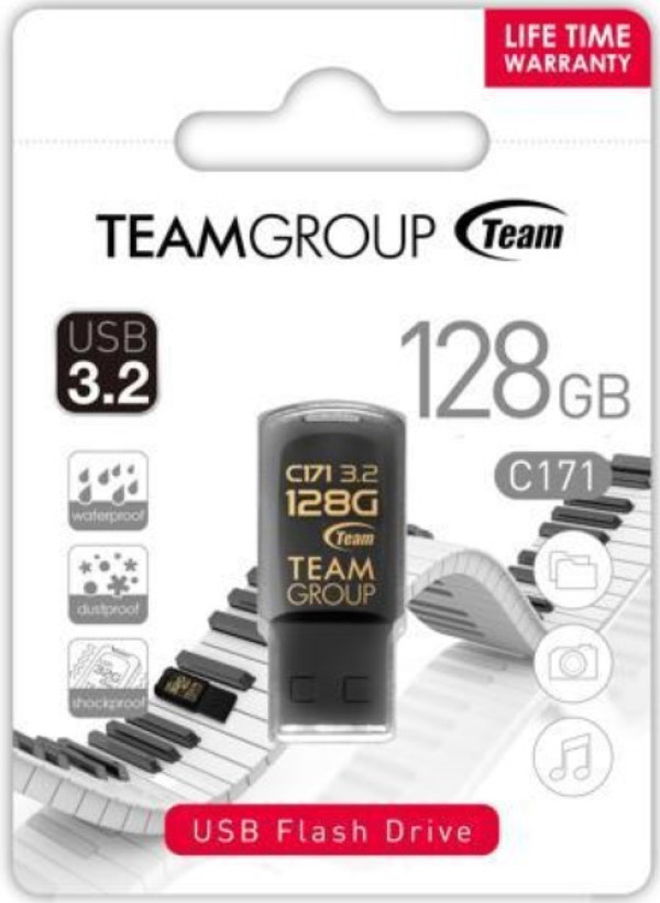 TeamGroup 128GB C171 USB 3.2 BLACK TC1713128GB01 NEW