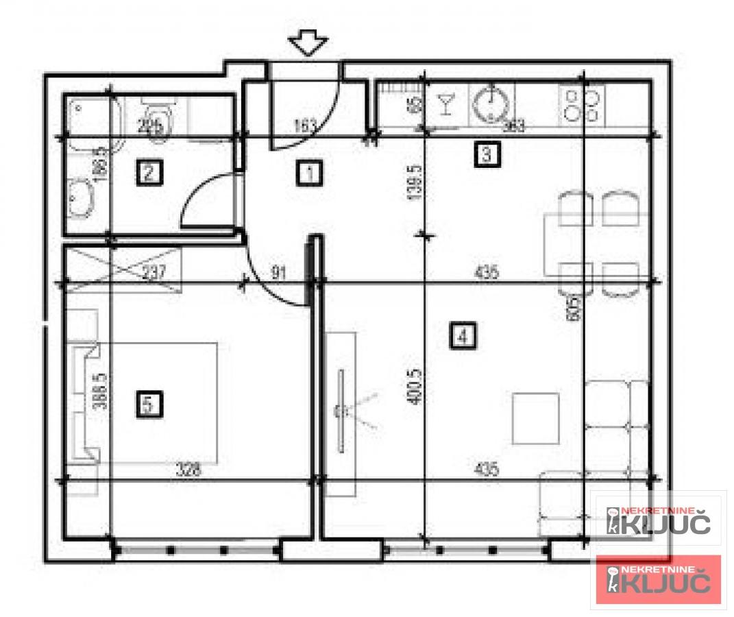 ADICE, 45m2, Dvosoban sa pdv