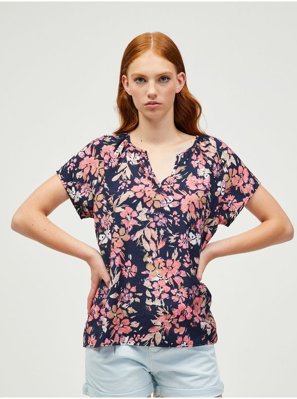 PINK AND BLUE FLORAL BLOUSE VERO MODA GIGI - WOMEN