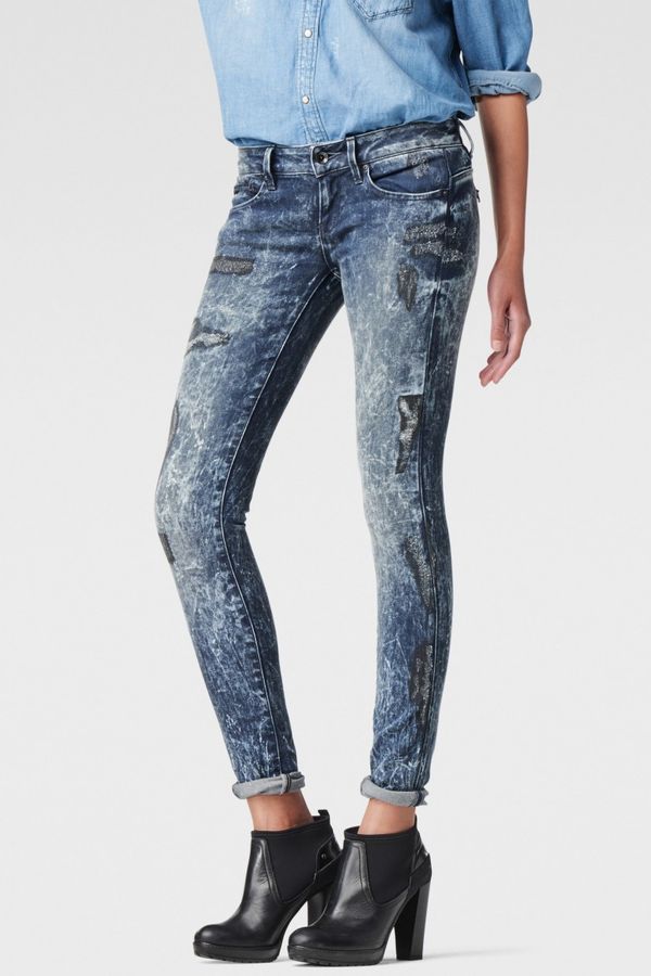 G-STAR JEANS - MID ZP LW SP SK-INKTON SUPSTCH-DK AND BLUE