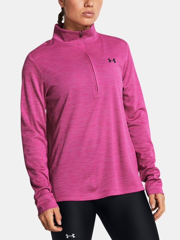UNDER ARMOUR TECH TEXTURED 1/2 ZIP-PNK SWEATSHIRT - WOMEN