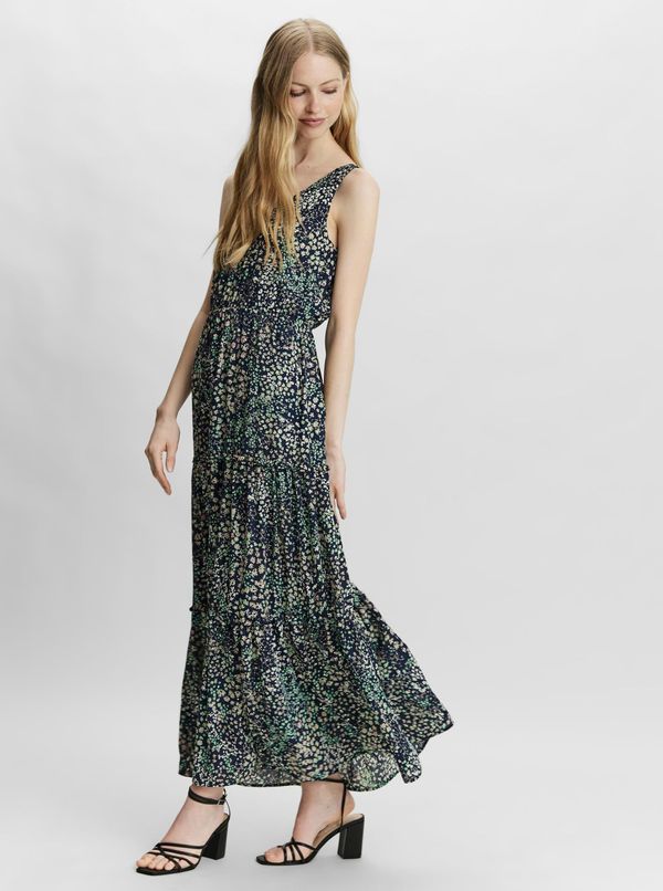 NAVY BLUE FLORAL MAXI DRESS VERO MODA HANNAH - WOMEN
