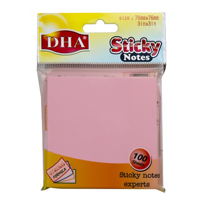 Stiker DHA 76×76 pink pastel 100 listova