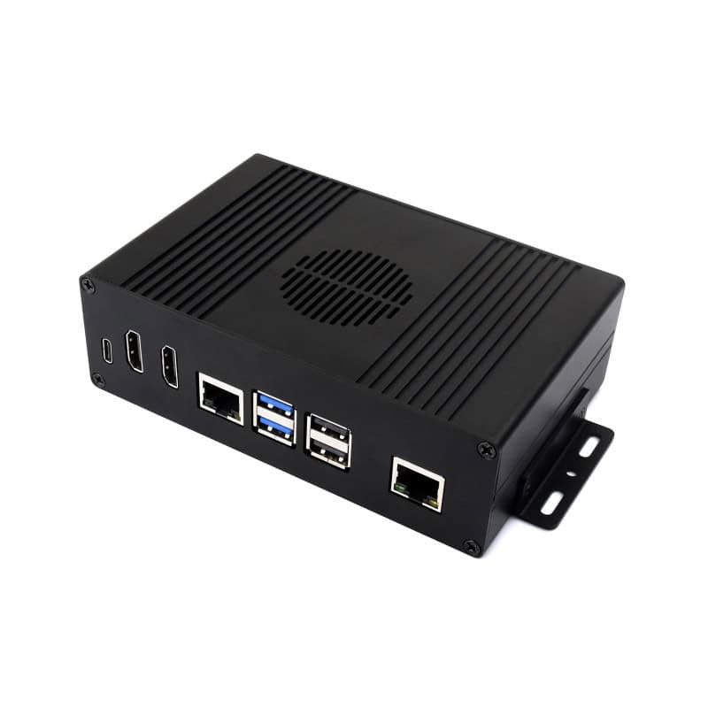 Kućište za Raspberry Pi 5, Aluminijum, dodatni lan priključak, full HDMI x2