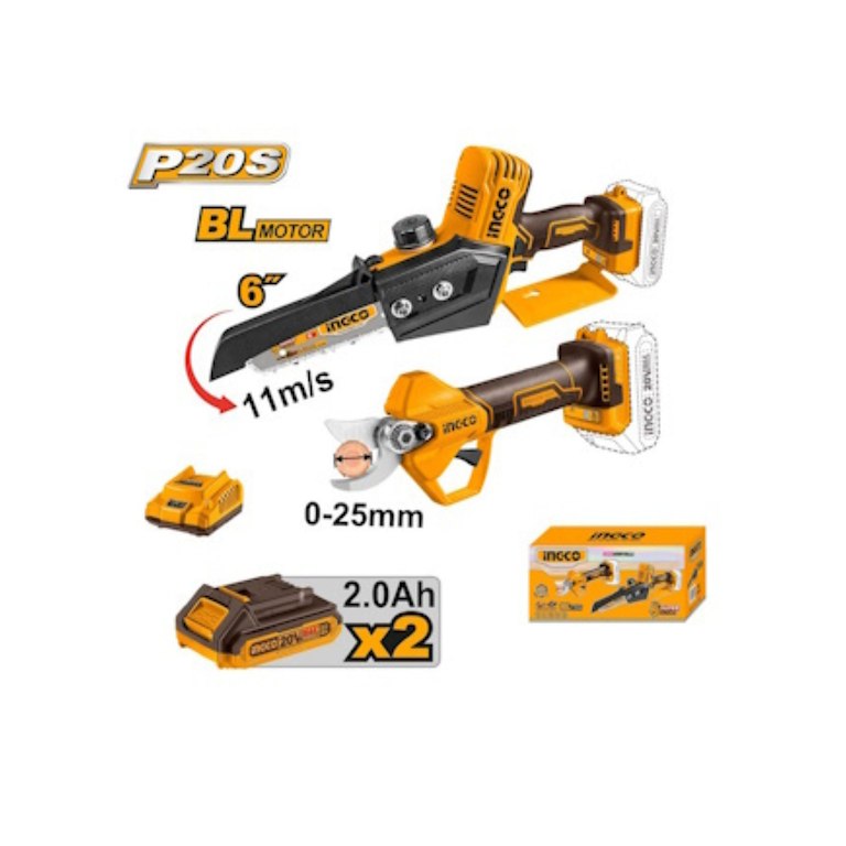 Ingco Aku set makaze i testera za grane COSLI240306E