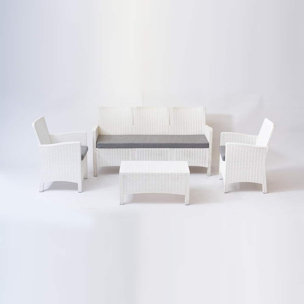 Baštenski set Rattan 3 – beli