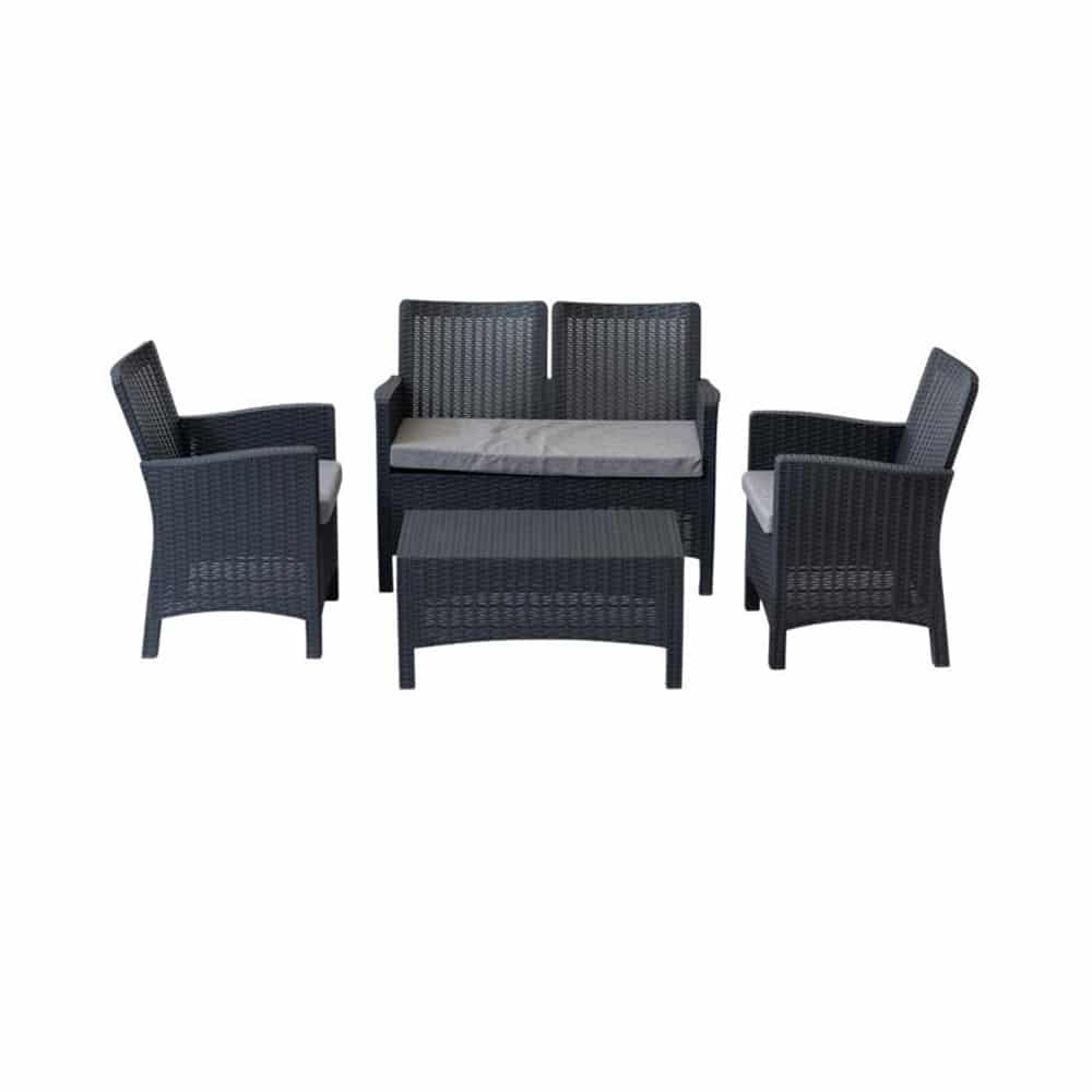 Baštenski set Rattan 2 – sivi