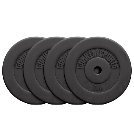 Gorilla Sports Set tegova obloženih plastikom 30 kg (4 x 7,5 kg) ( 100144-00006-0112 )
Set tegova idealan za trening sa šipkama i težinom po vašem izboru