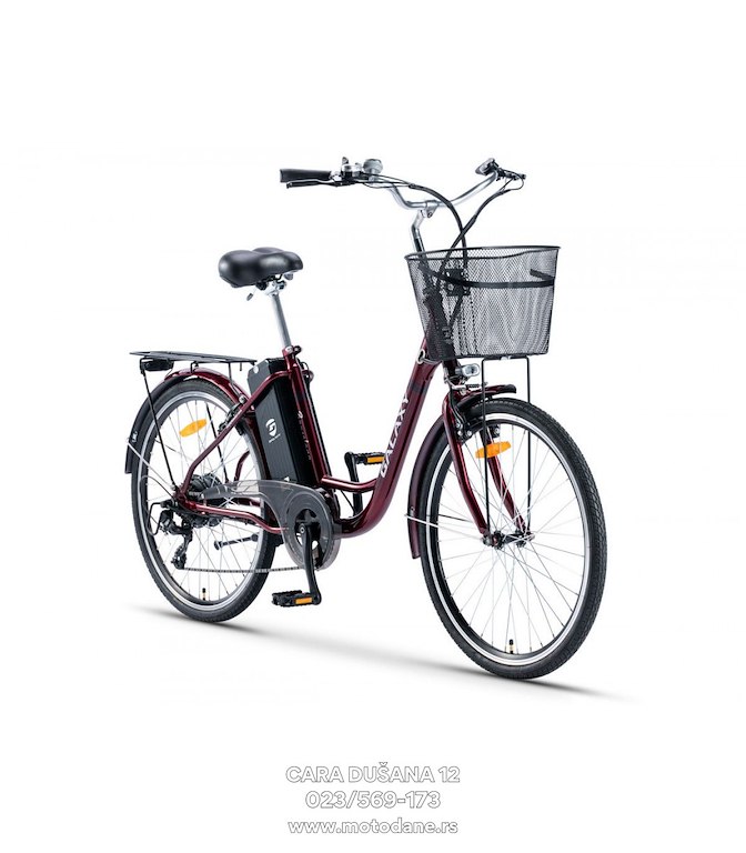 Električni bicikl 26" BARCELONA 250W 36V 10.4Ah lithium bordo