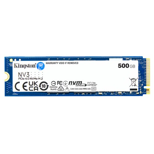 Kingston 500GB NV3 PCIe 4.0 NVMe M.2 SSD | SNV3S/500G