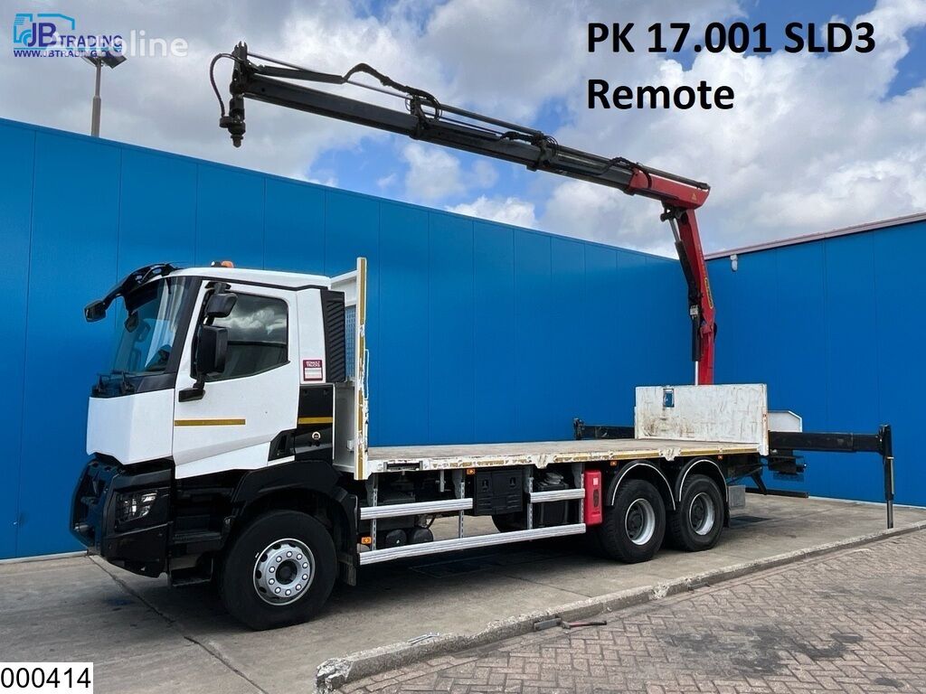 Renault K 380 6x4, EURO 6, Palfinger, Remote kamion s ravnom platformom