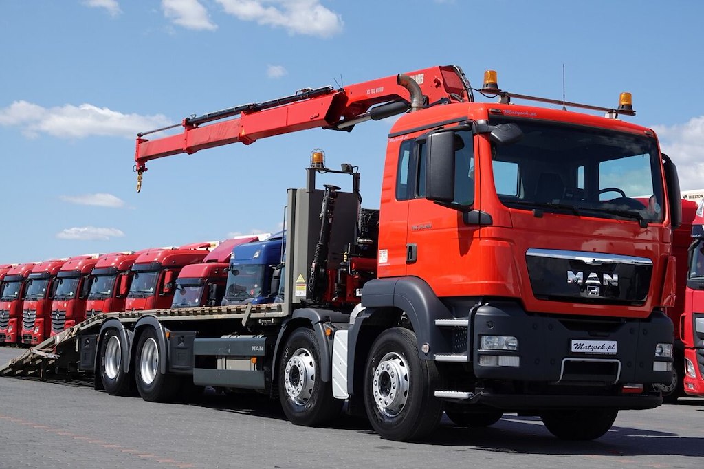 MAN TGS 35.360 / 8x2 / LAWETA + HDS HIAB 166 / OŚ PODNOSZONA / 4 OSI šlep auto