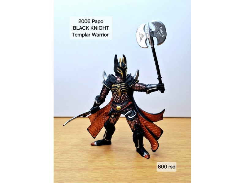 Papo 2006 vitez - BLACK KNIGHT Templar Warrior