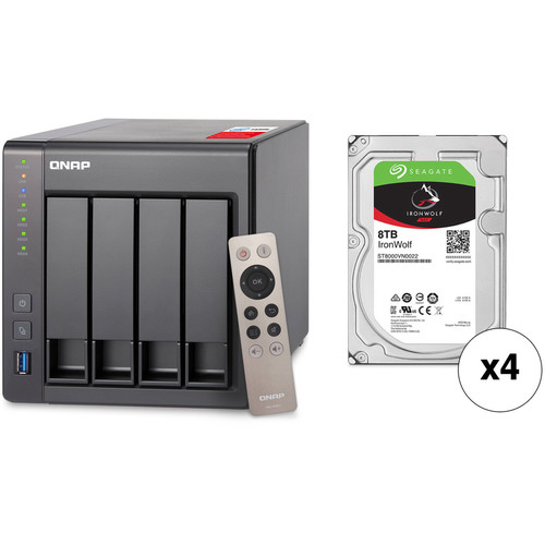 QNAP TS-451+ 32TB 4-Bay NAS Server Kit with Seagate NAS Drives (4 x 8TB)