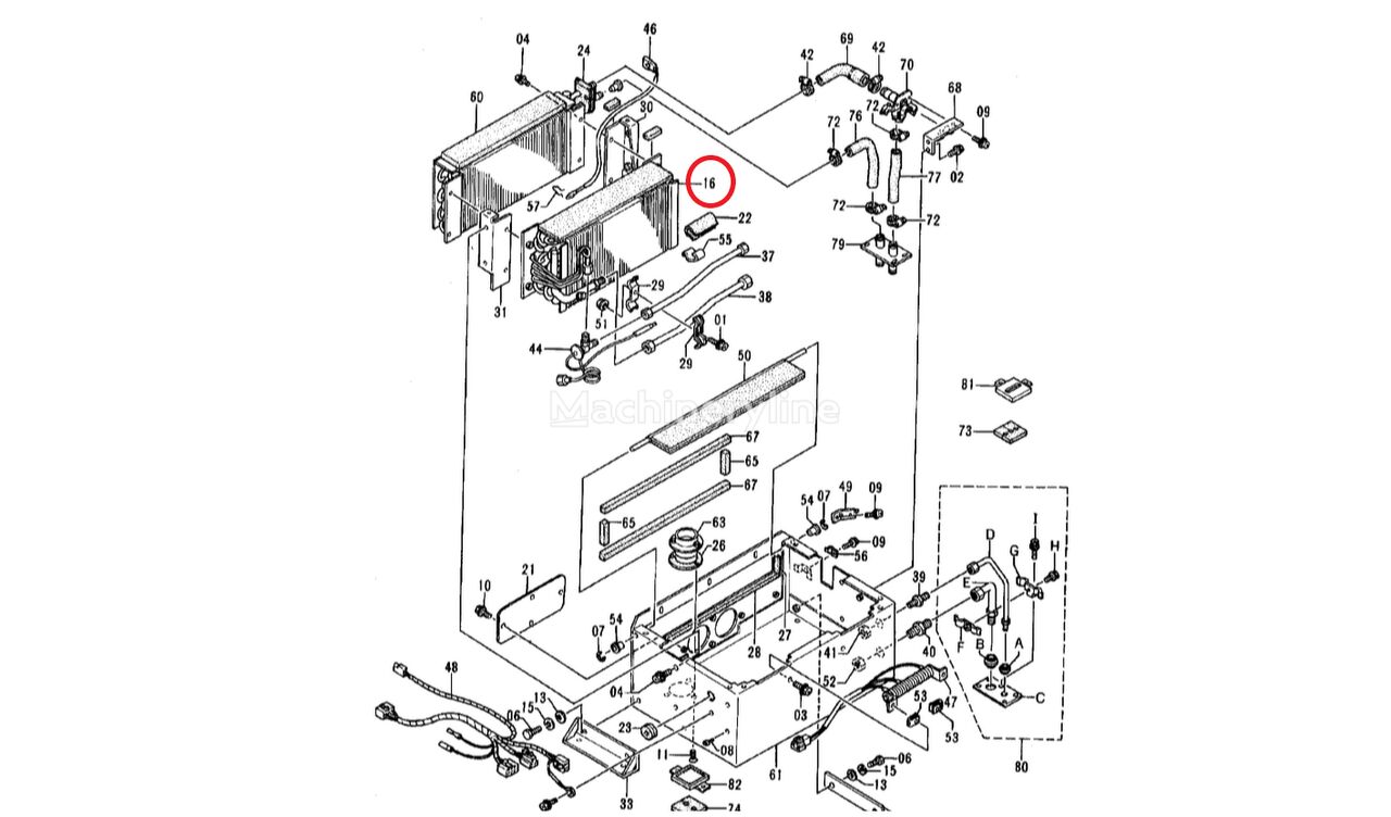 Hitachi 4241632 radijator klima uređaja za Hitachi EX1800 EX3500 bagera