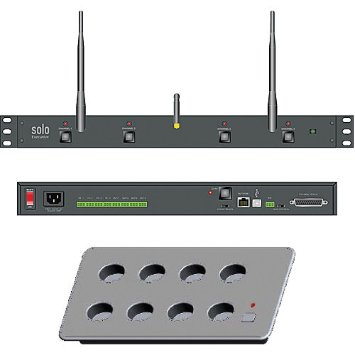 REVOLABS SOLO EXECUTIVE 4-CHANNEL WIRELESS BUNDLE SYSTEM WITHOUT MICROPHONES (1-YEAR SILVER REVOCARE PLAN)