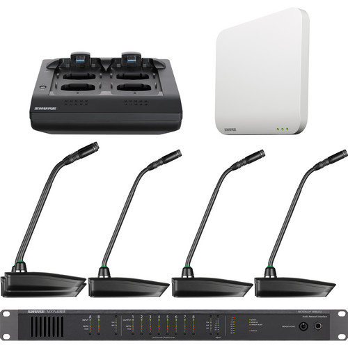 Shure Microflex 4-Channel 10" Gooseneck Microphone Wireless System