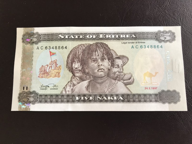 ERITREA 5 NAKFA. UNC.