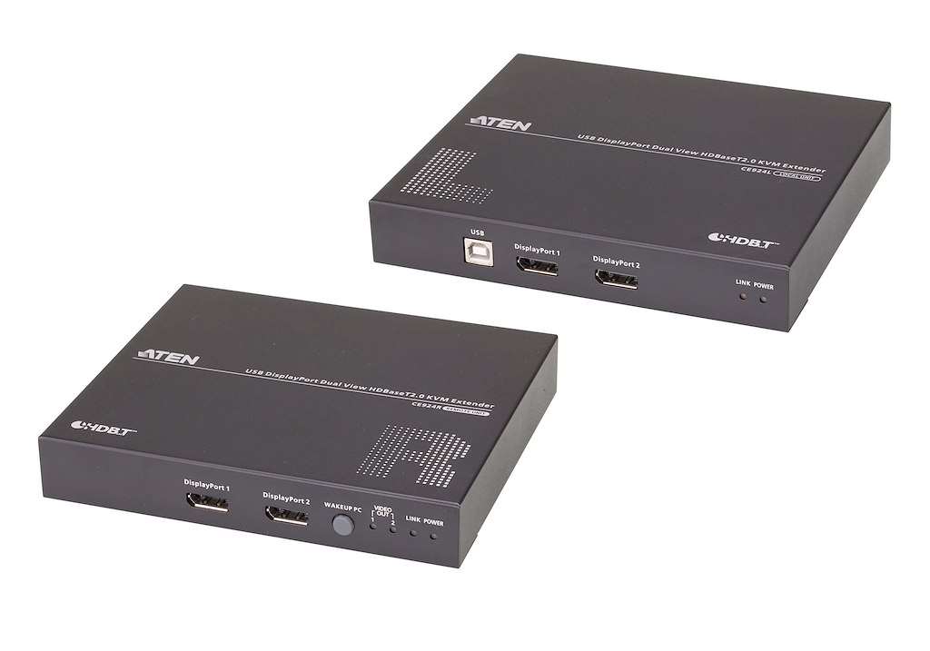 Aten USB DisplayPort Dual View HDBaseT™ 2.0 KVM Extender (Single Display up to 4K / Dual Display up to 1080P)