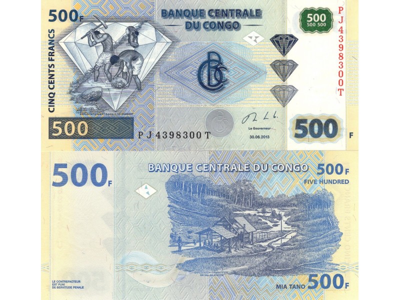 CONGO Kongo 500 Francs 2013 UNC, P-100