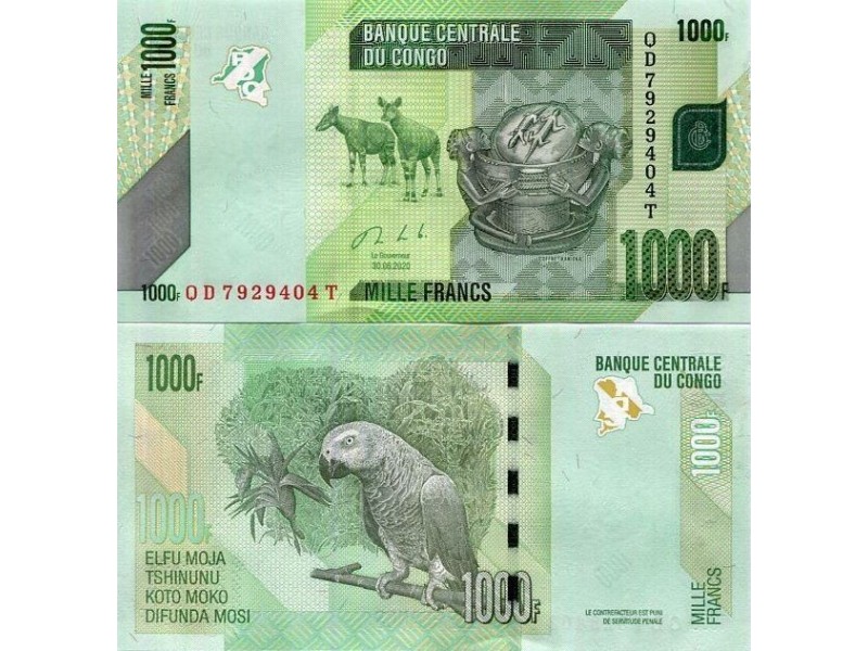 CONGO Kongo 1000 Francs 2020 UNC, P-101