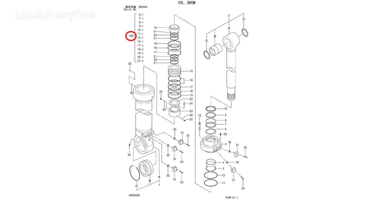 KIT SEAL Hitachi 4665276 za Hitachi EX8000-6 EX8000E-6 EX8000-6B-LD bagera