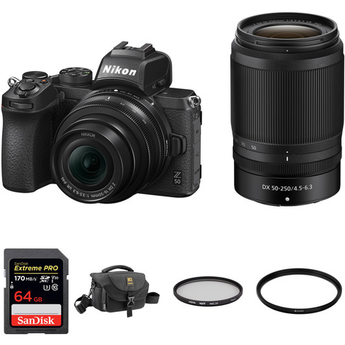 Nikon Z 50 Mirrorless Digital Camera with 16-50mm and 50-250mm Lenses and Accessories Kit