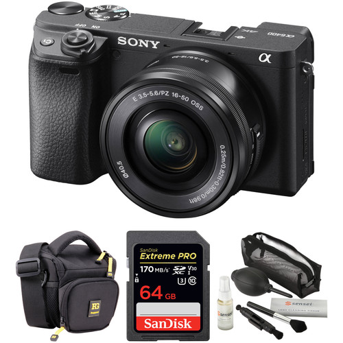 Sony Alpha a6400 Mirrorless Digital Camera with 16-50mm Lens and Accessories Kit