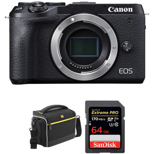 Canon EOS M6 Mark II Mirrorless Digital Camera Body with Accessories Kit (Black)