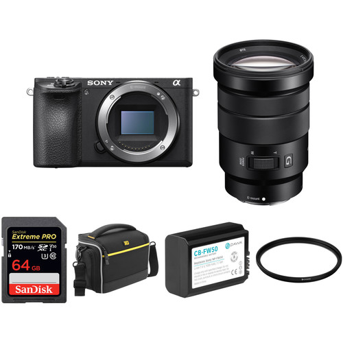 Sony Alpha a6500 Mirrorless Digital Camera with 18-105mm Lens and Accessory Kit