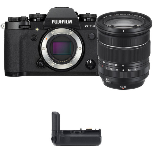 FUJIFILM X-T3 Mirrorless Digital Camera with 16-80mm Lens and Battery Grip Kit (Black)