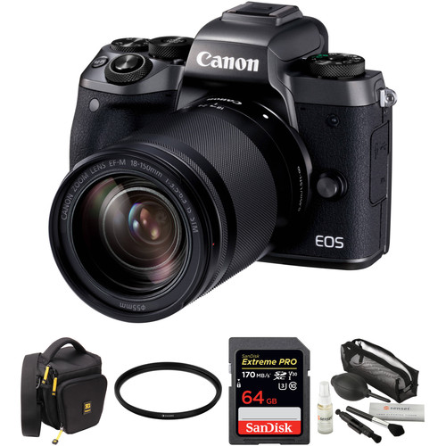 Canon EOS M5 Mirrorless Digital Camera with 18-150mm Lens and Accessories Kit