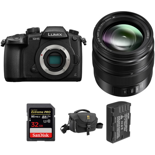 Panasonic Lumix DC-GH5 Mirrorless Micro Four Thirds Digital Camera with 12-35mm f/2.8 Lens and Accessories Kit