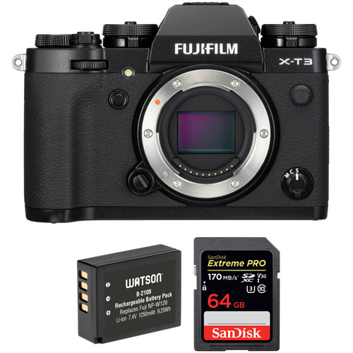 FUJIFILM X-T3 Mirrorless Digital Camera Body with Accessories Kit (Black)