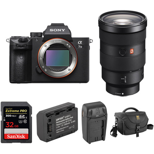 Sony Alpha a7 III Mirrorless Digital Camera with 24-70mm f/2.8 Lens and Accessory Kit