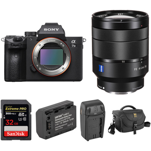 Sony Alpha a7 III Mirrorless Digital Camera with 24-70mm f/4 Lens and Accessory Kit