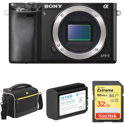 Sony Alpha a6000 Mirrorless Digital Camera Body with Accessory Kit (Black)