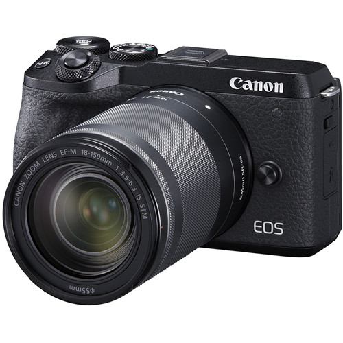 Canon EOS M6 Mark II Mirrorless Digital Camera with 18-150mm Lens and EVF-DC2 Viewfinder (Black)