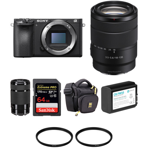 Sony Alpha a6500 Mirrorless Digital Camera with 18-135mm and 55-210mm Lenses and Accessories Kit